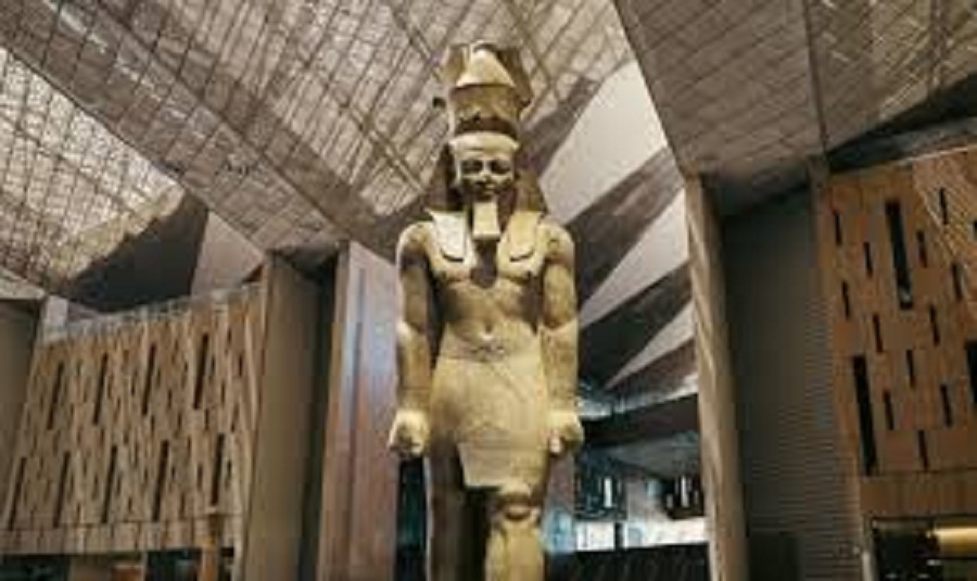 New Grand Egyptian Museum and Giza Pyramids by Van (small gr