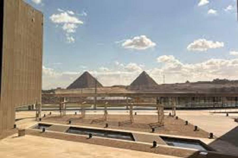 New Grand Egyptian Museum and Giza Pyramids from Sharm by fli